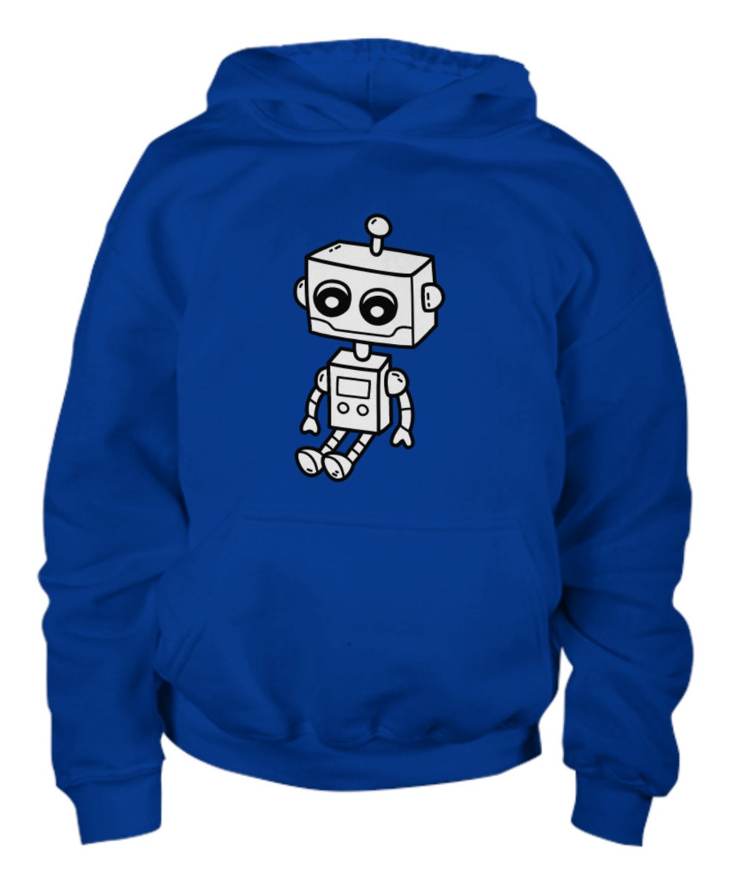 Kid's Robot Hoodie, Blue Robot Hoodie, Robot Graphic Hoodie - Etsy