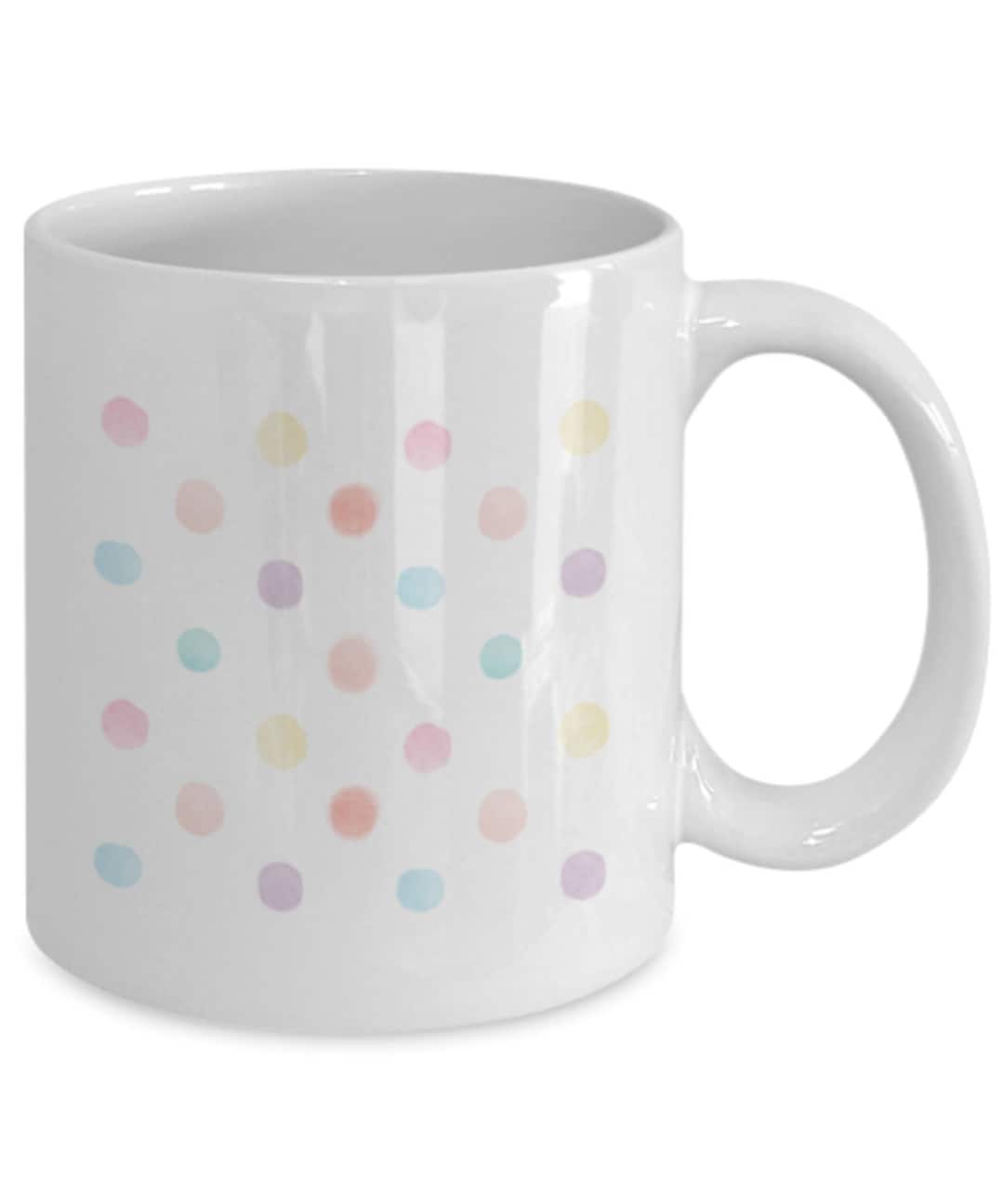 Pastel Coffee Mug, Pastel Mug, Polka Dot Mug, Polka Dots, Polka Dot ...