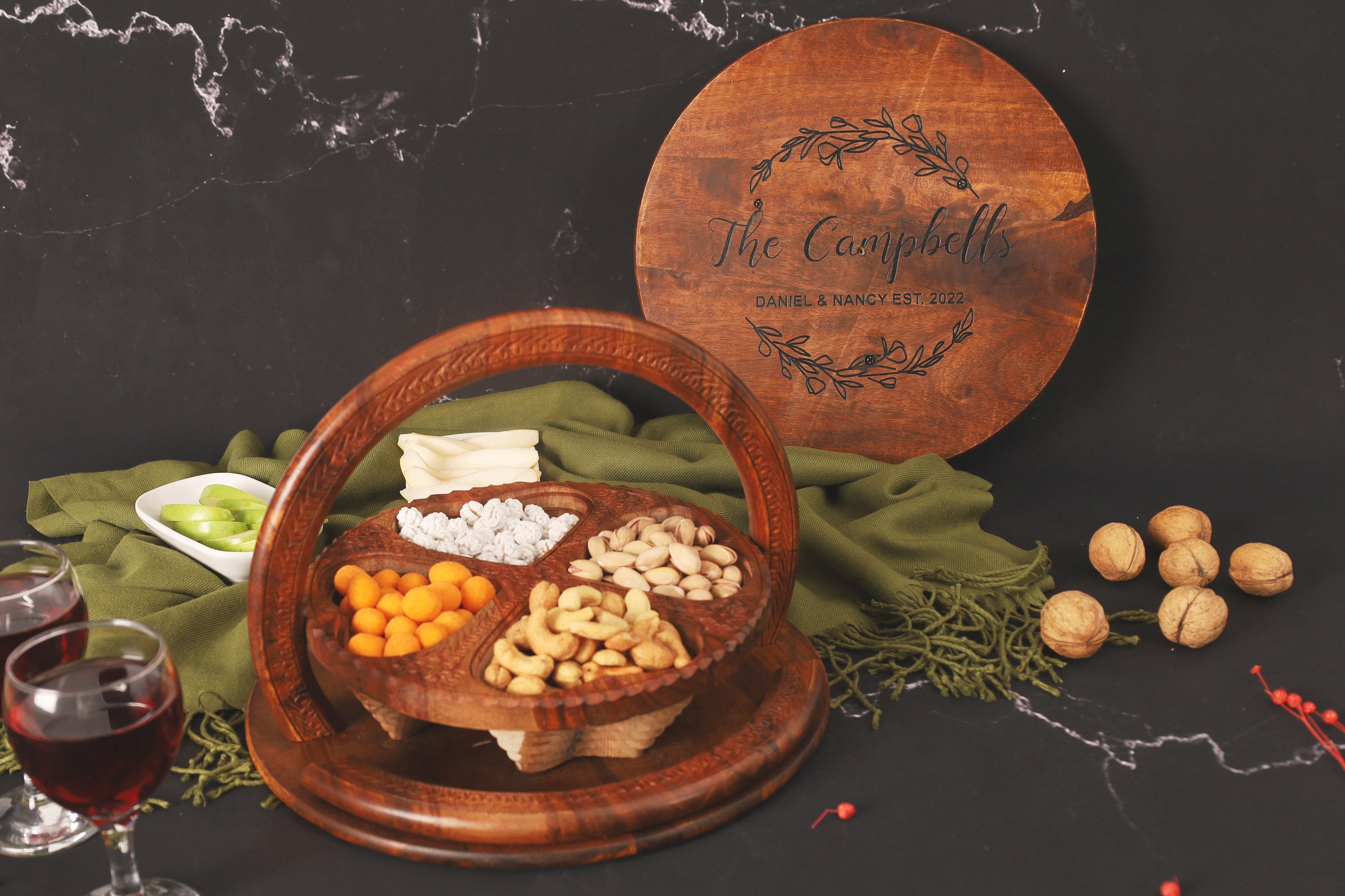 Personalized Wooden Serving Tray Custom Engraved Bowl - Etsy
