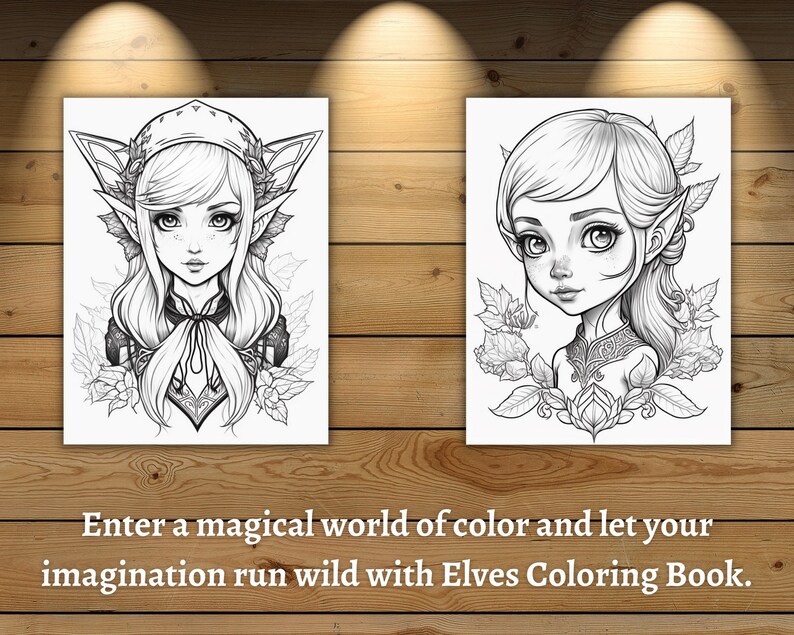 Elf Girl Coloring Book With 20 Enchanting Pages for Kids and - Etsy