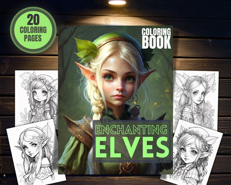 Elf Girl Coloring Book With 20 Enchanting Pages for Kids and - Etsy