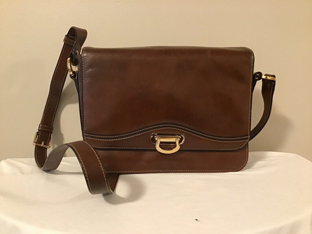 Luxury Vintage Goldpfeil Messenger Style Leather Crossbody Bag Etsy