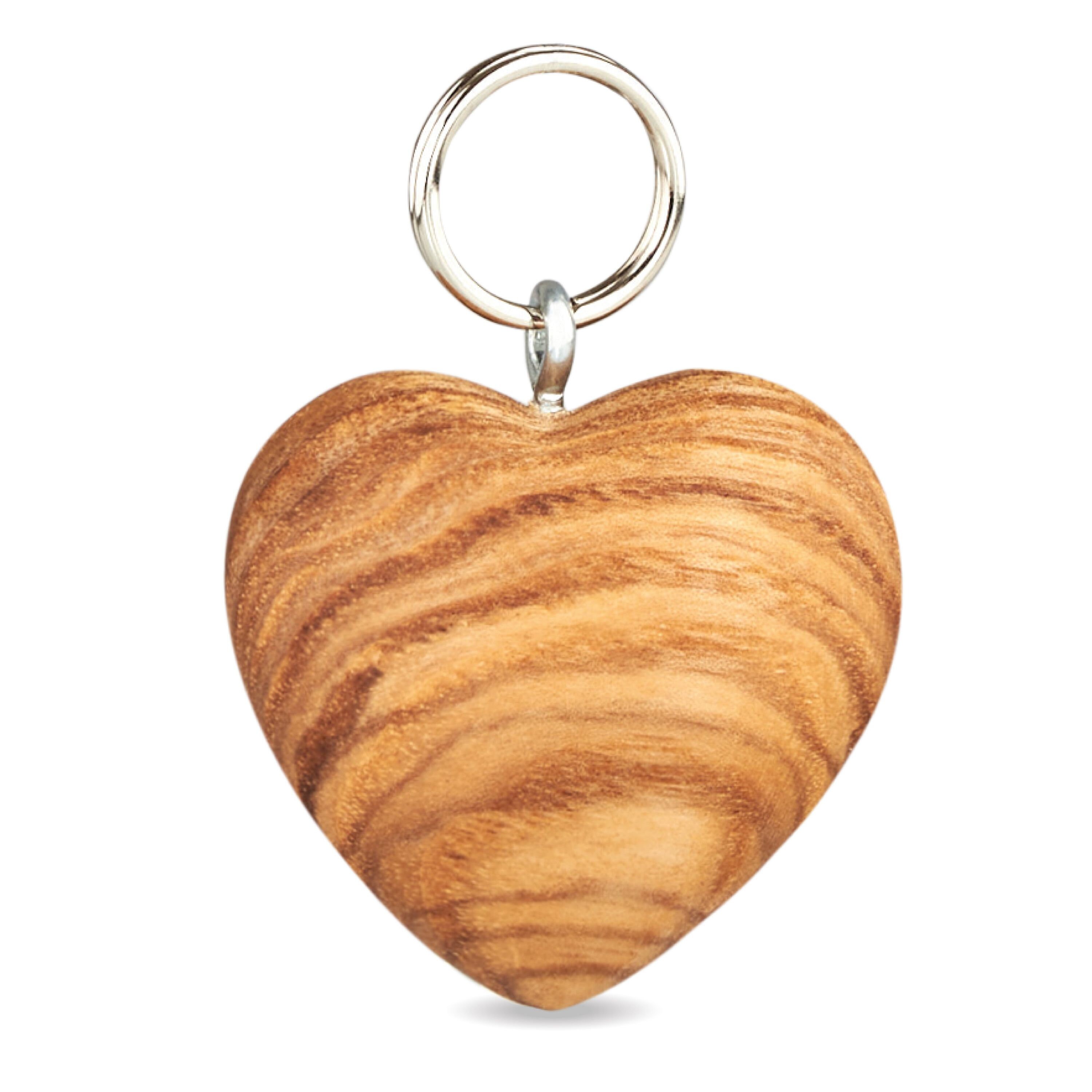 Custom Wooden Keychain With Convex Heart Shape Engraving Also Used ...