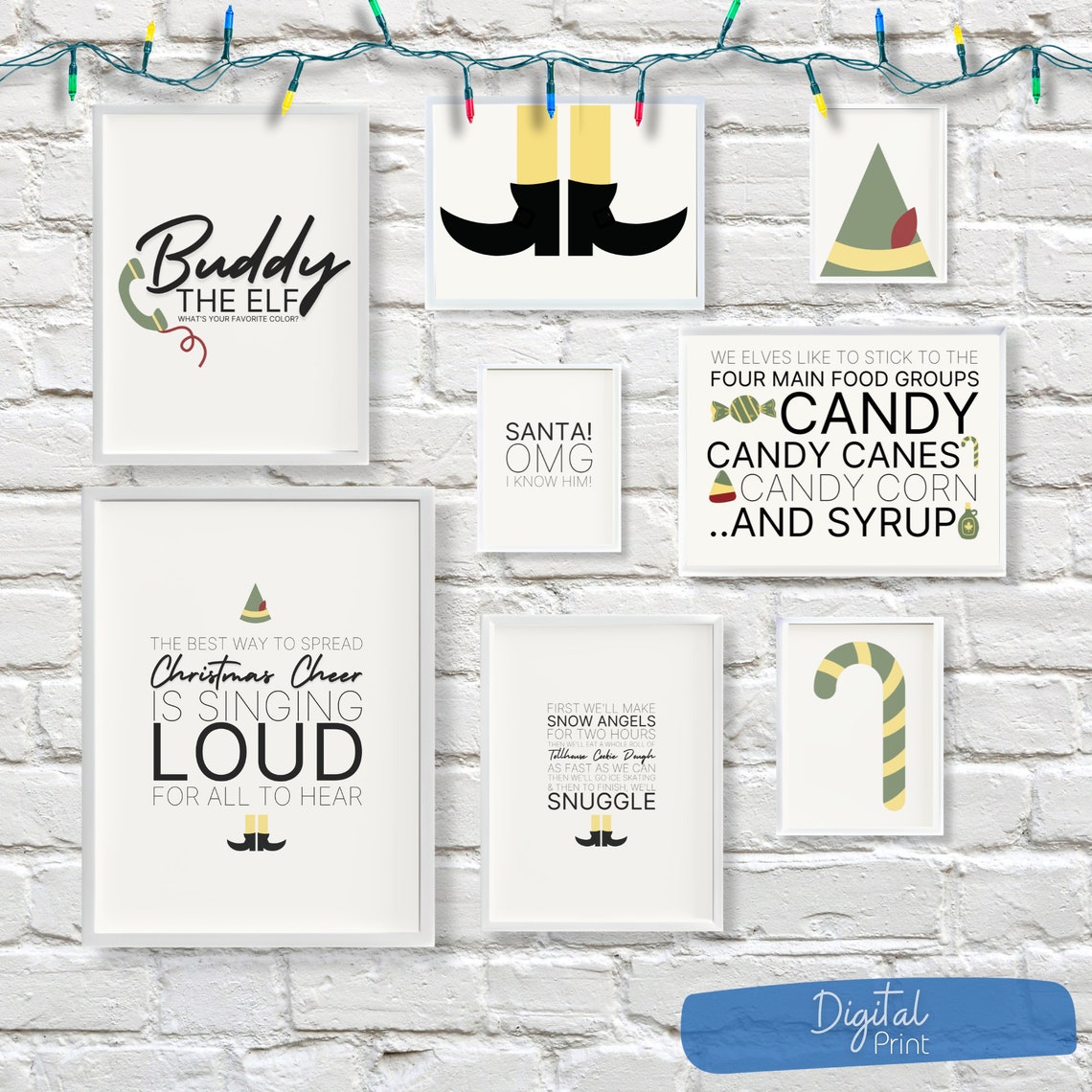 Elf Digital Print, Elf Printable Gallery Wall Art, Elf Movie, Christmas ...