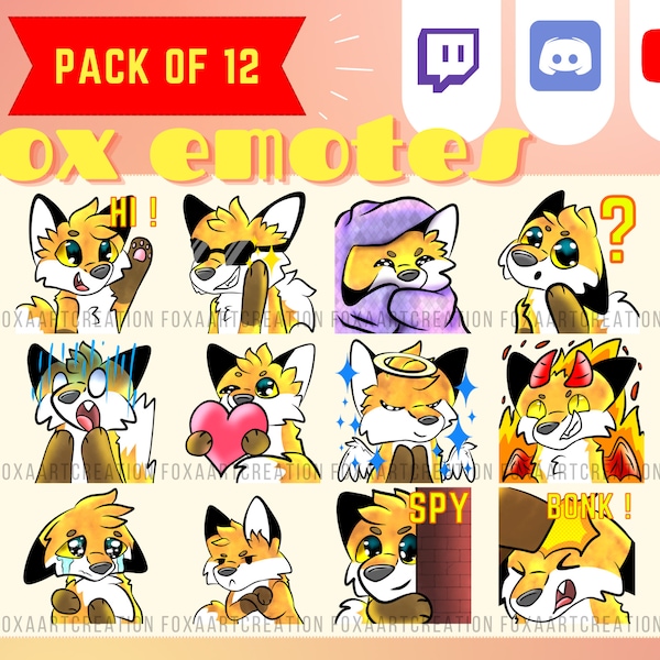 Cute Fox Emojis - Etsy