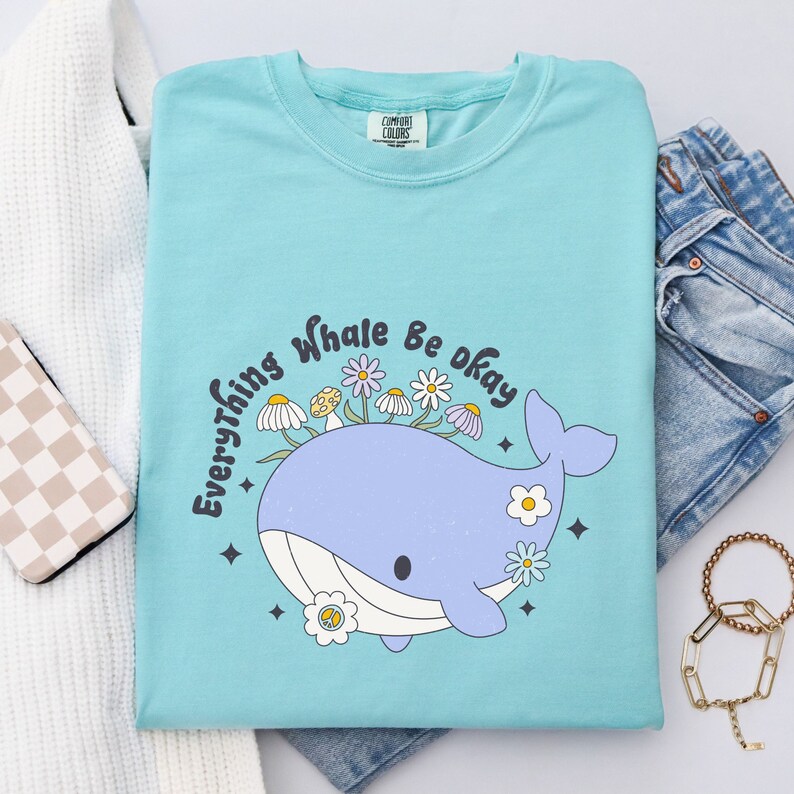 Whale Shirt Mental Health Shirt | Ocean Lover Gift Therapist Shirt for ...