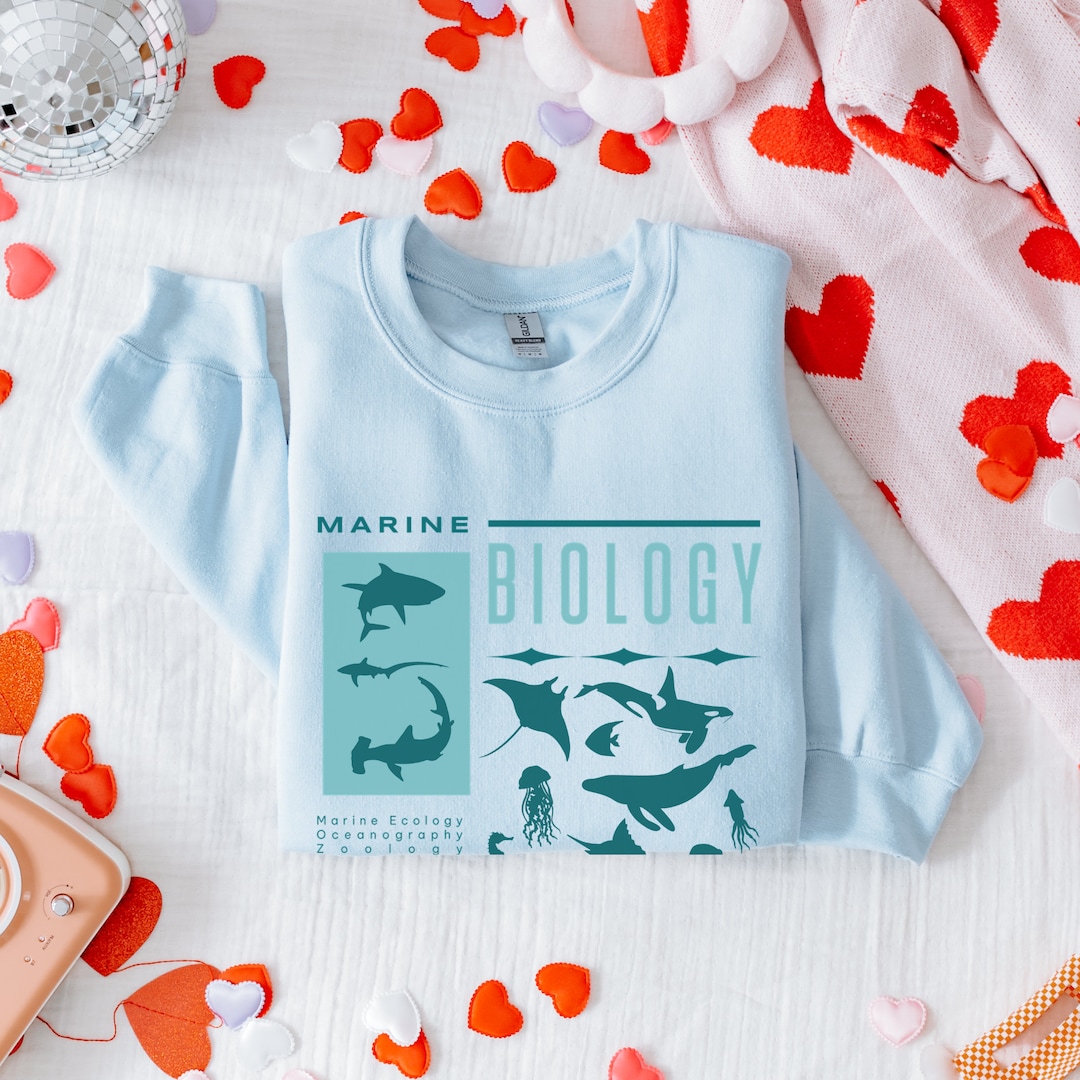 Marine Biology Sweatshirt | Ocean Graphic Crewneck, VSCO Apparel - Etsy