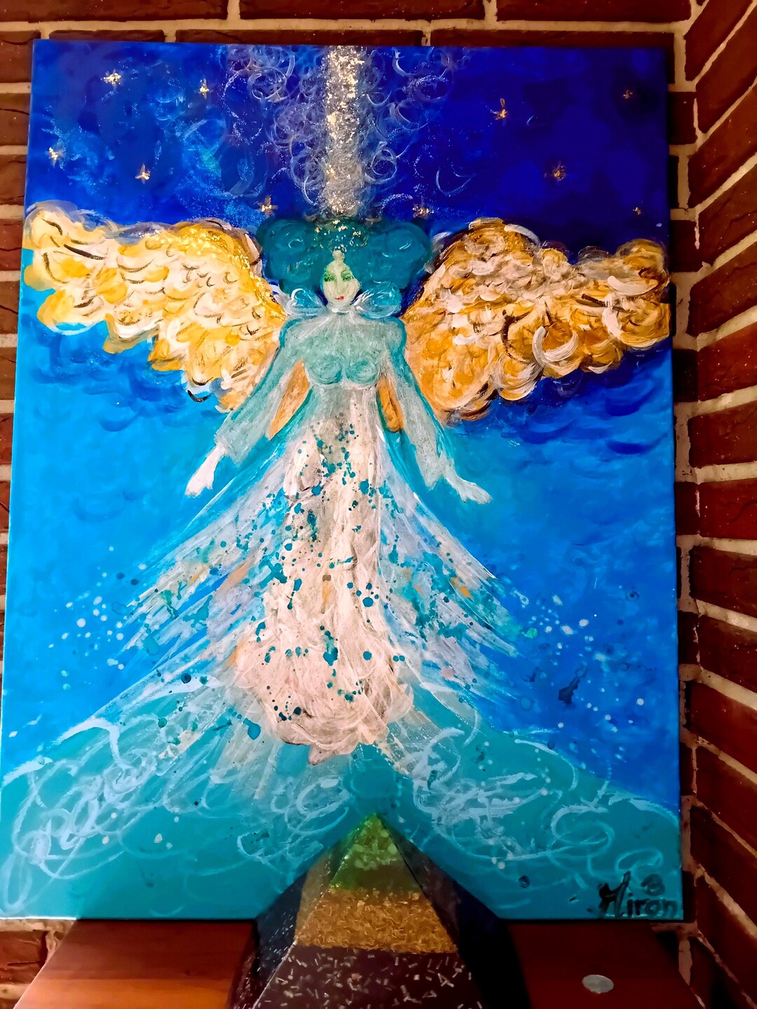 Acrylic Painting Blue Angel Guardian Angel, Orgone Energized, Activated ...