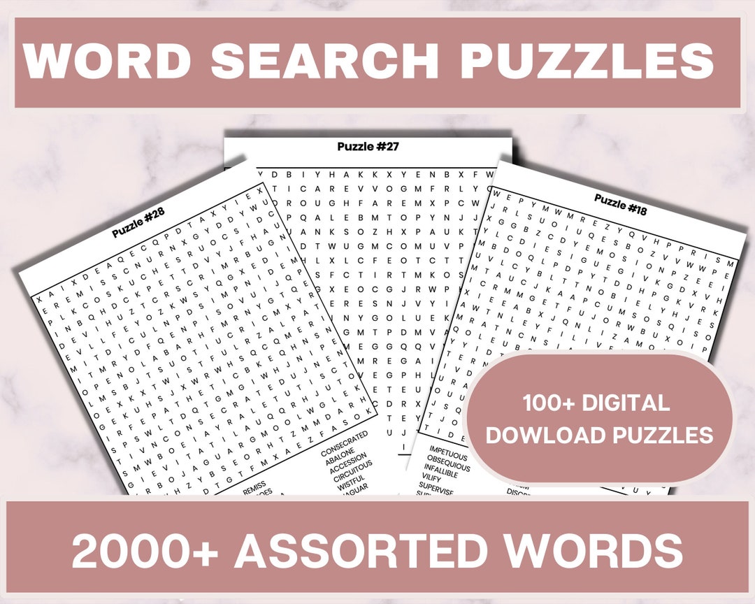 Word Search Puzzles for Teens and Adults/ 100 Large Print Word Search ...