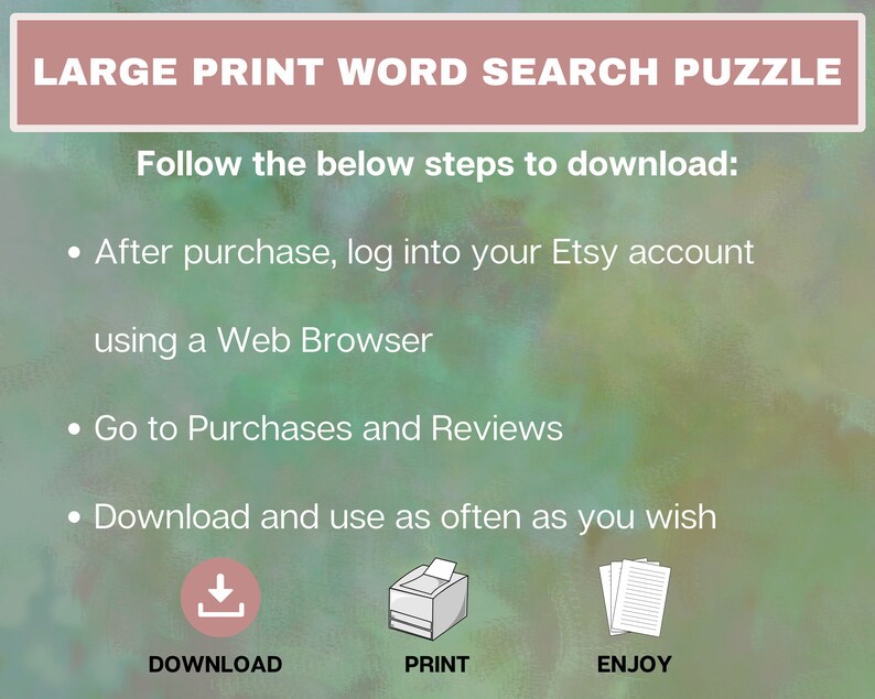 Themed Word Search Puzzles for Teens and Adults/ 100 Large - Etsy