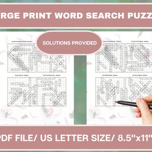 Themed Word Search Puzzles for Teens and Adults/ 100 Large Print Word ...