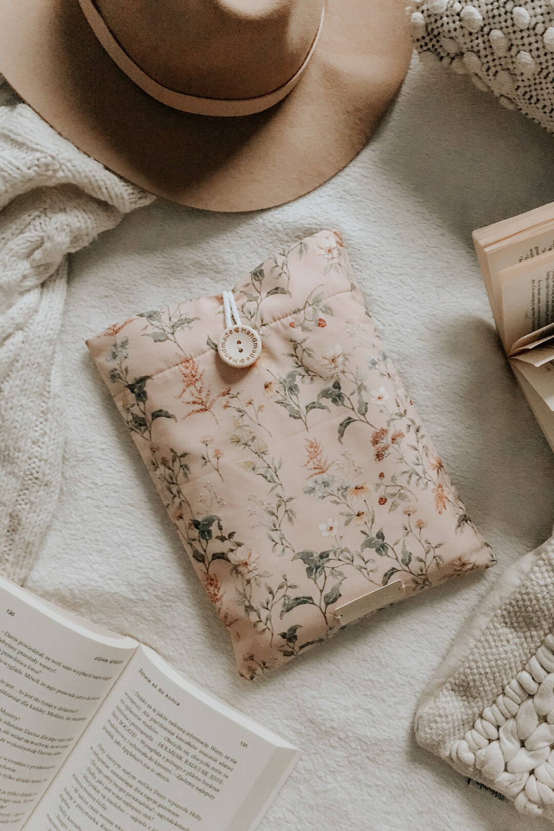 Pink Spring Flowers Book Sleeve - Etsy