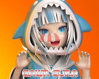 Vtuber Gawr Gura neko Papercraft Pepakura 3D Model Paper - Etsy Hong Kong