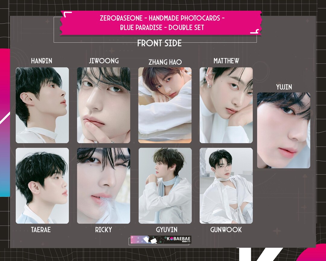 Zerobaseone - Handmade Photocards Blue Paradise - Hide Vers. Concept - Double Side - Etsy