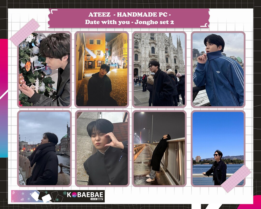 Ateez - Handmade Photocards - Date With Jongho - Set 2 - Etsy