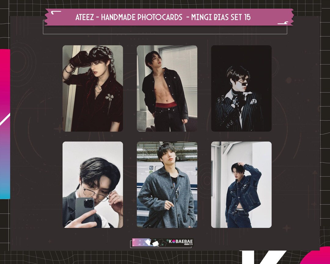Ateez - Mingi Handmade Photocards - Bias Set 15 - Etsy