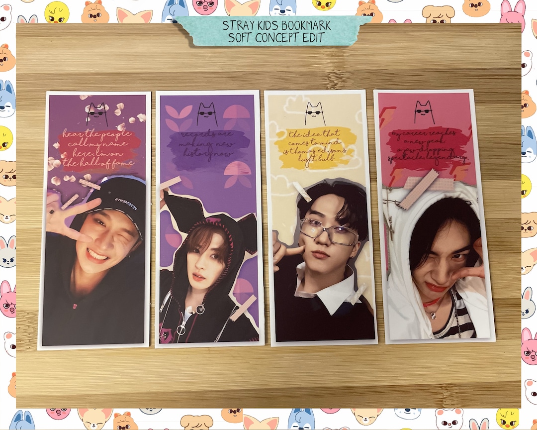 Stray Kids Handmade Bookmark Set 3 Soft Concept Editing Bias Ot8 - Etsy