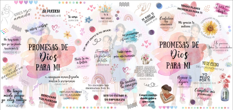 Promesas De Dios Para Mi 12 & 15oz MUG Wrap Sublimation - Etsy