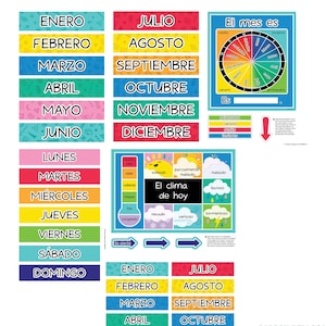 Happy Place Printable Spanish Calendar Bulletin Board Set, With Monthly ...