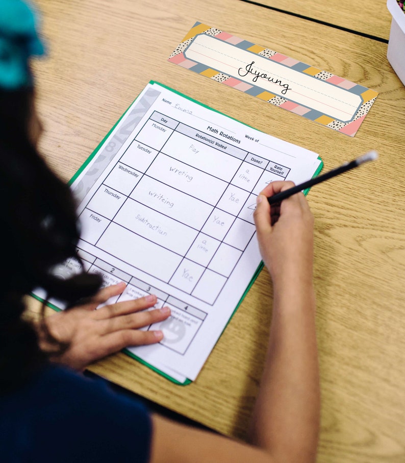 We Belong Printable , Editable Nameplates, Student Desk, Boho Name ...