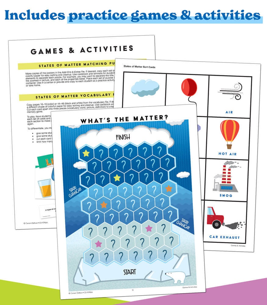 States of Matter Printable, Science & STEM Activity Worksheet Bundle ...