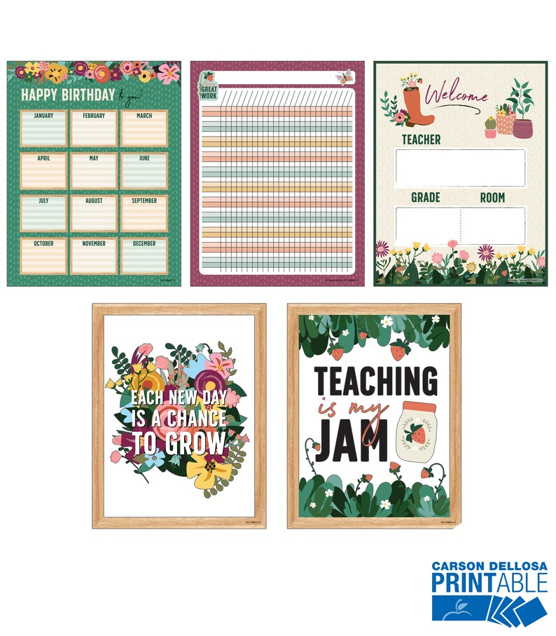 Grow Together Printable Poster and Chart Pack, Inspirational Wall Art ...