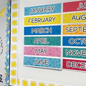 Happy Place Printable Classroom Calendar Bulletin Board Set, With ...