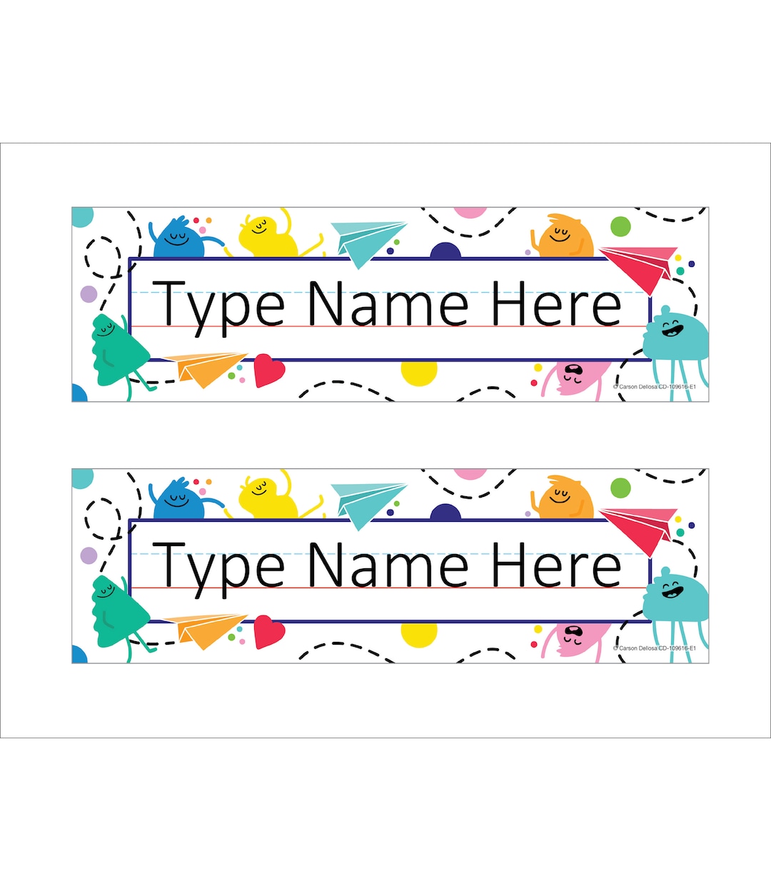 Happy Place Printable & Editable Nameplates, Student Desk, Greenery ...