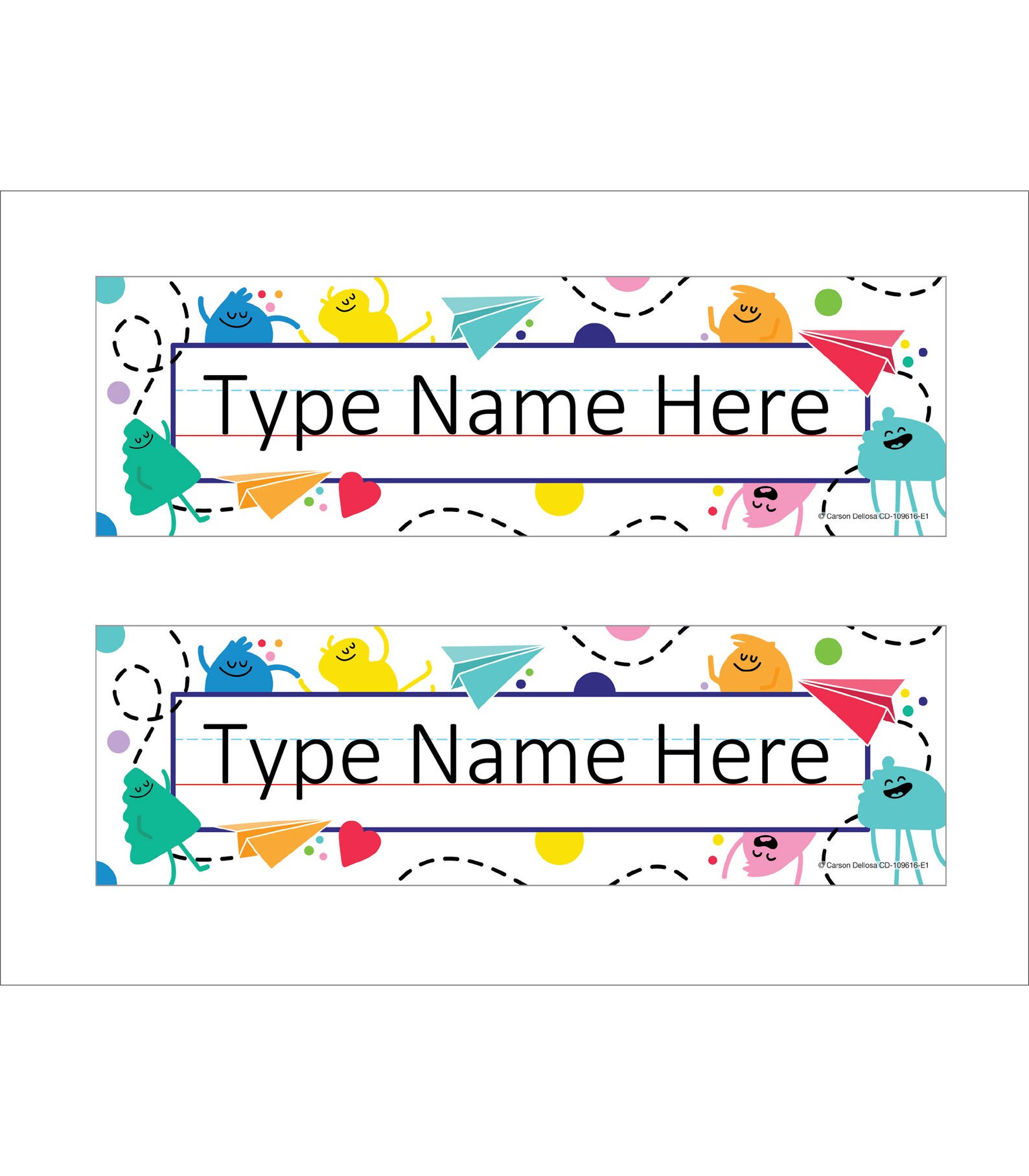 Happy Place Printable & Editable Nameplates, Student Desk, Greenery ...