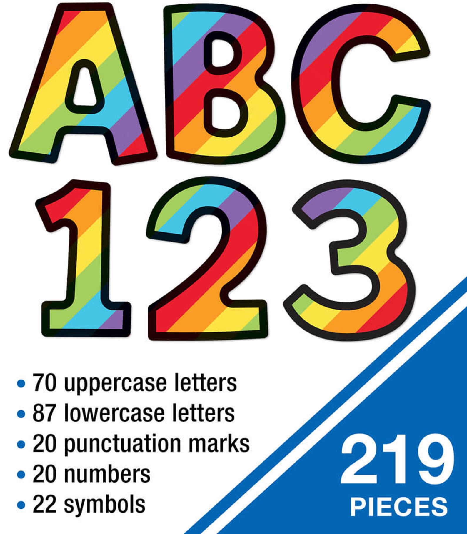 Rainbow Printable Bulletin Board Letters, Numbers, and Symbols, Rainbow ...
