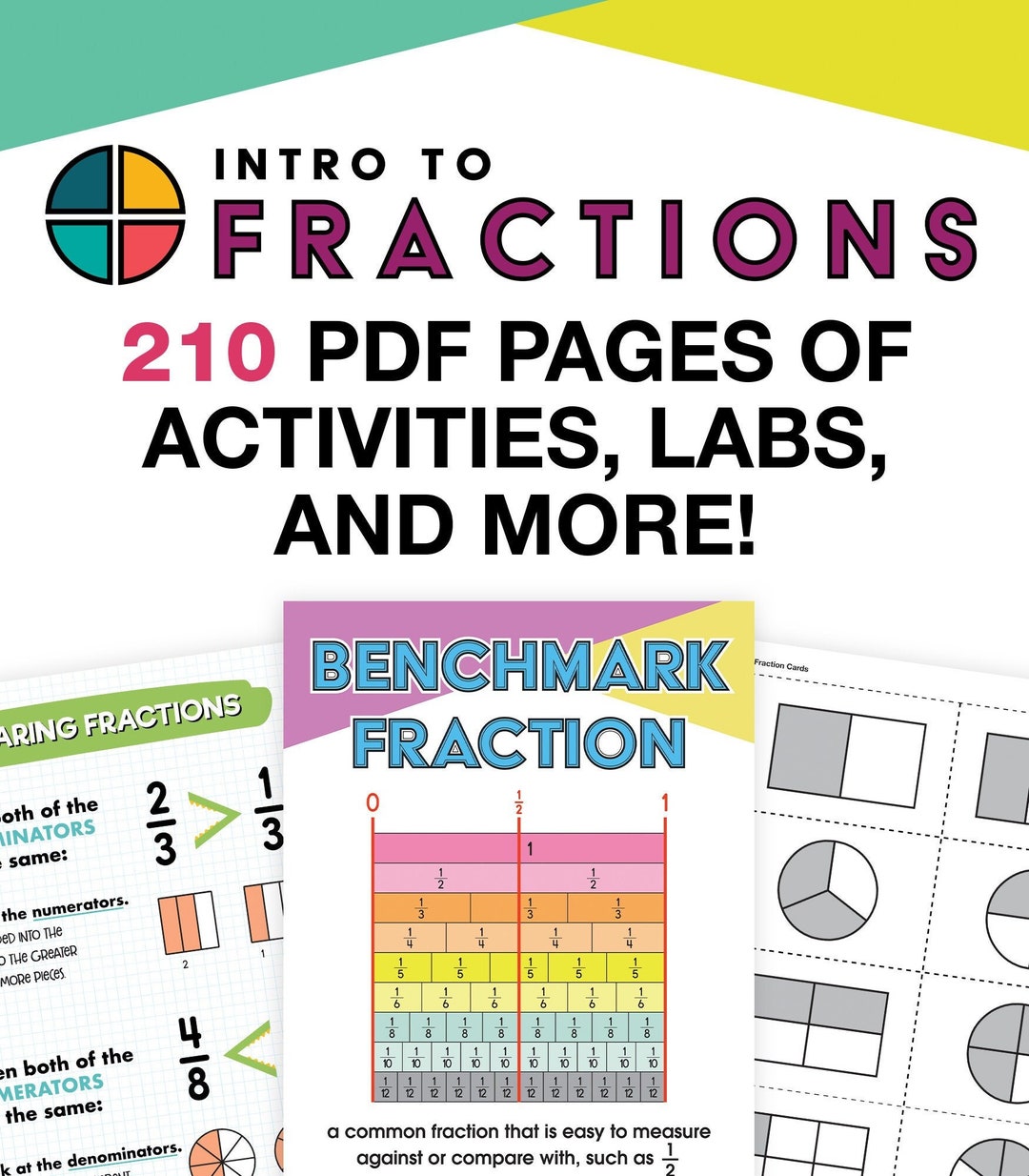 Intro to Fractions Printable, Math Activity Worksheet Bundle, Instant ...