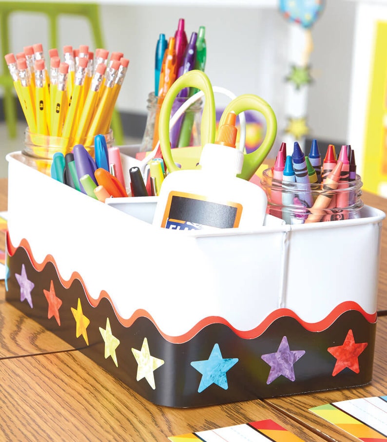 Watercolor Stars Printable Bulletin Board Borders, Bright & Colorful ...