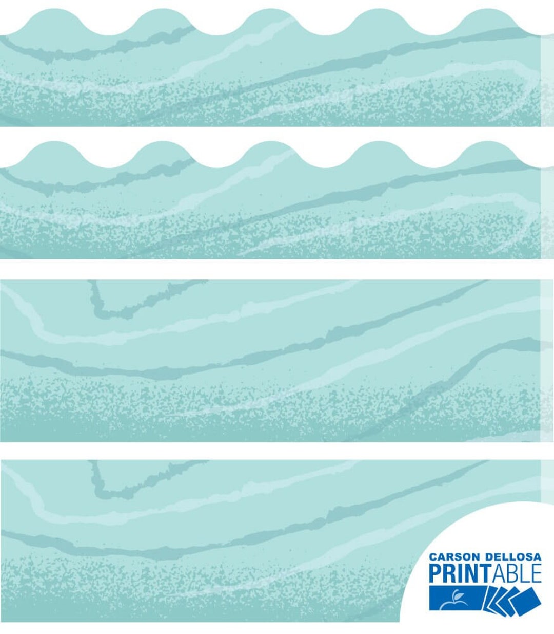 Blue Woodgrain Printable Bulletin Board Borders Bundle, Borders for ...