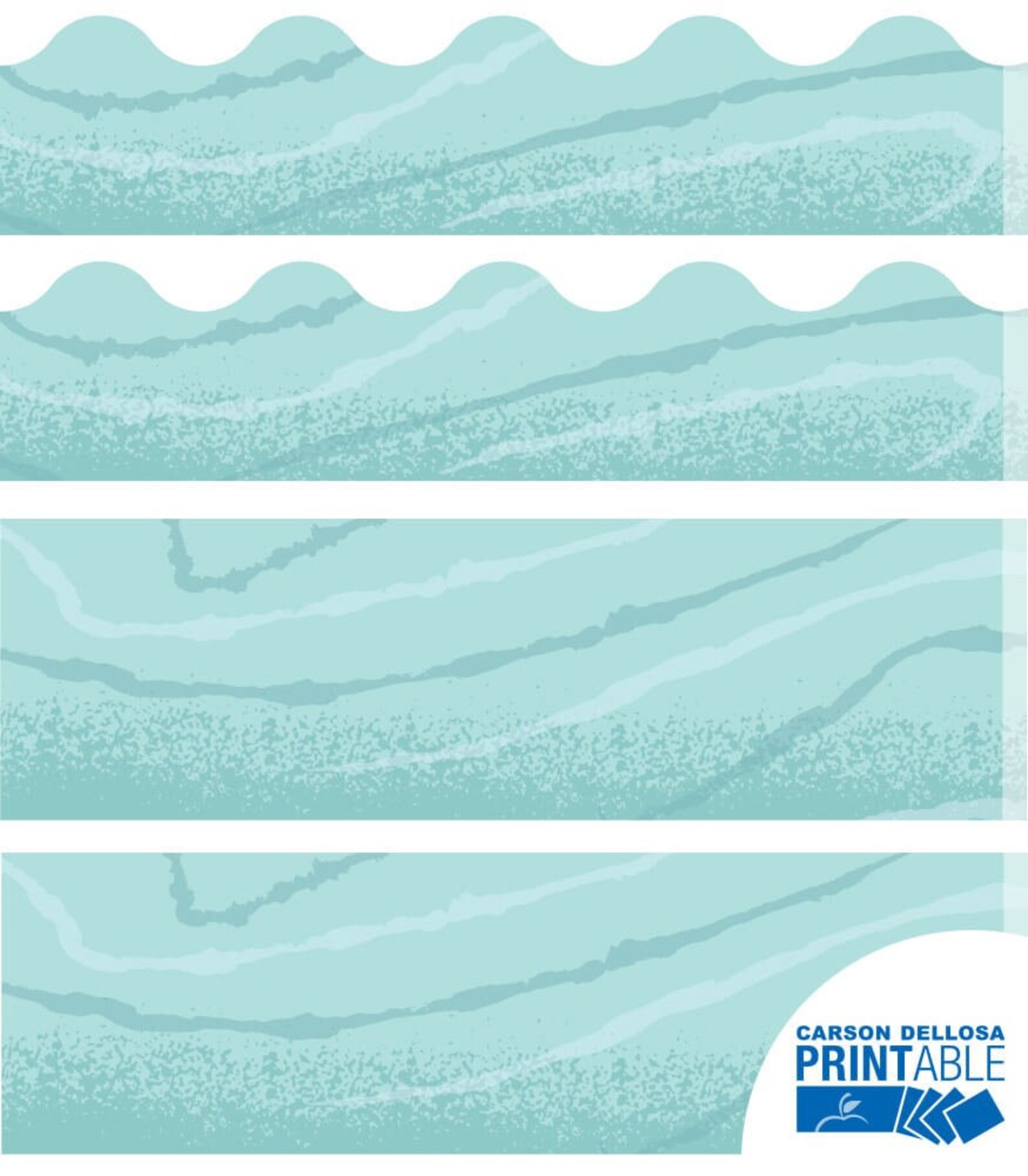 Blue Woodgrain Printable Bulletin Board Borders Bundle, Borders for ...