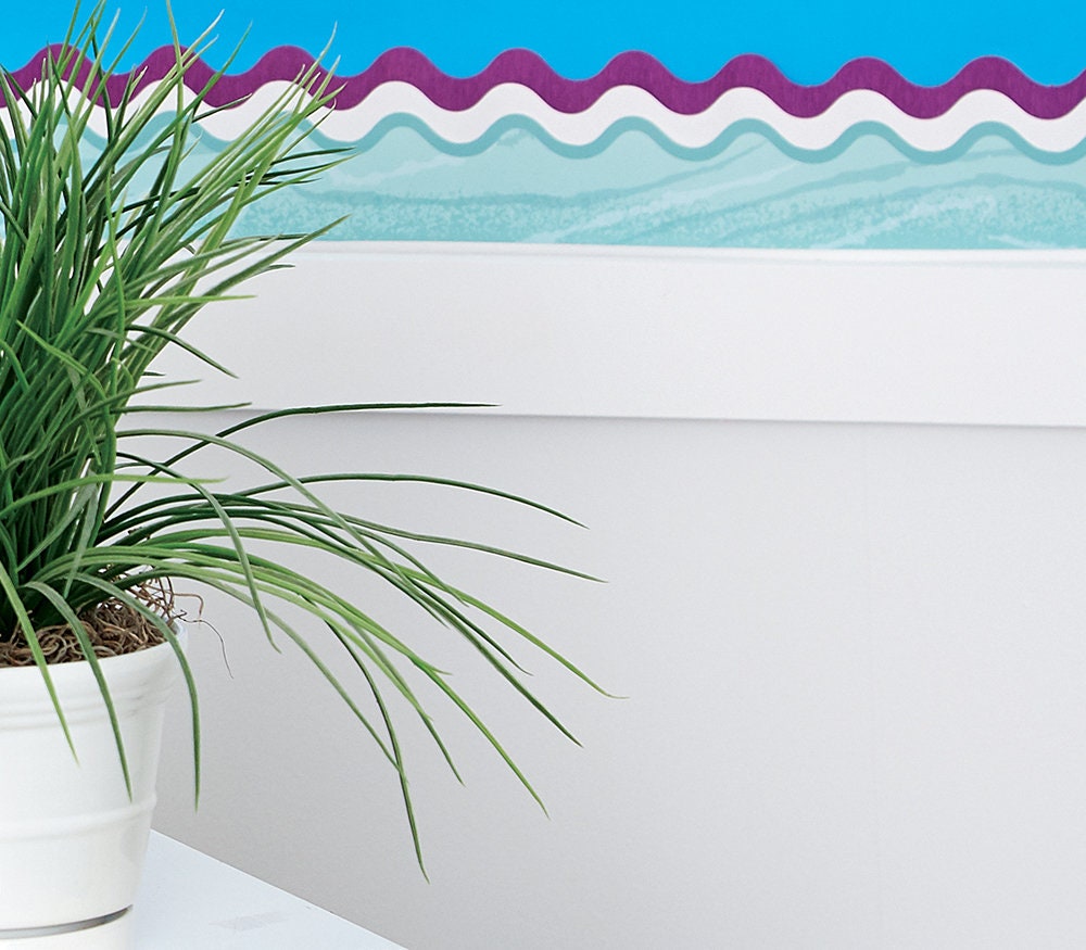 Blue Woodgrain Printable Bulletin Board Borders Bundle, Borders for ...