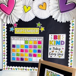 Kind Vibes Printable Bulletin Board Borders Bundle, Bright & Colorful ...