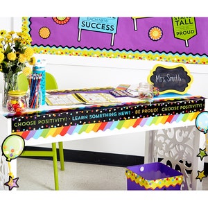 Rainbow Printable Bulletin Board Borders Bundle, Bright & Colorful ...