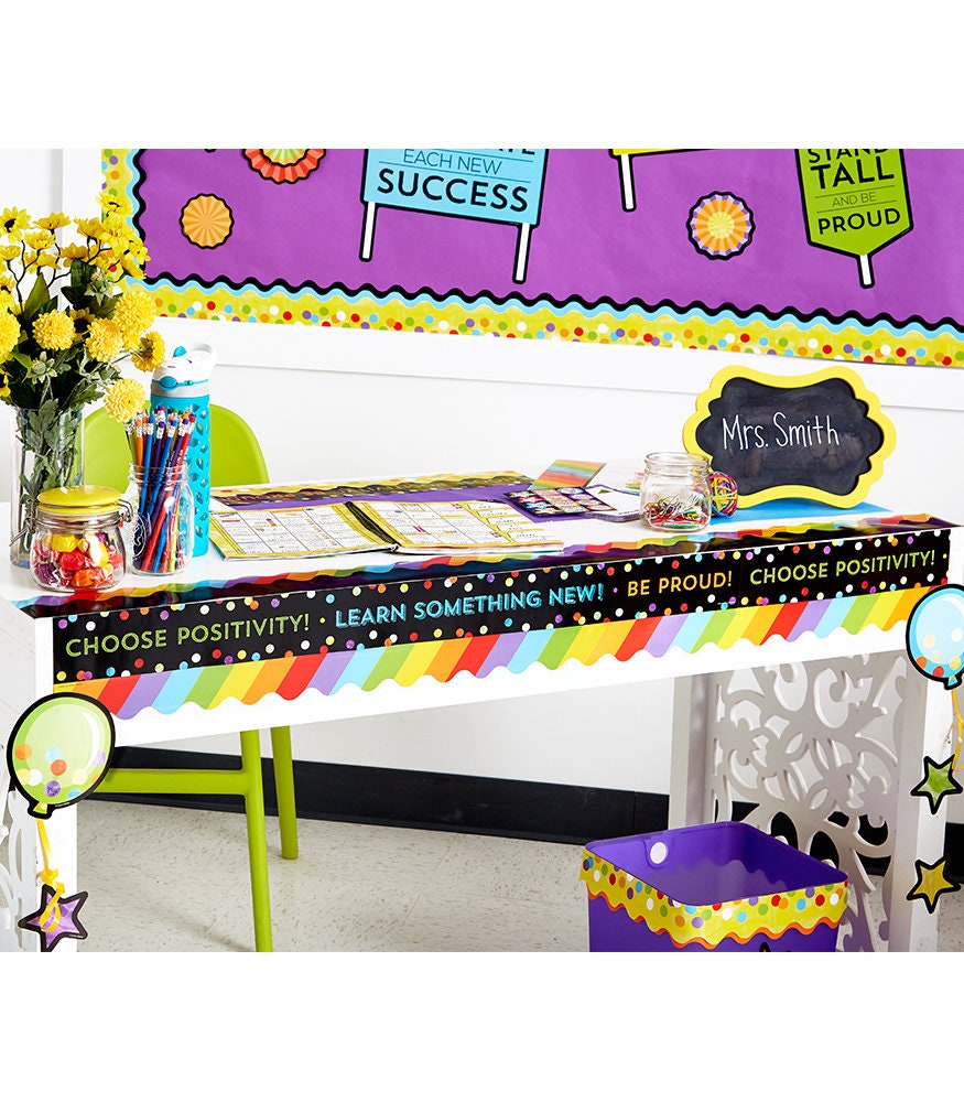 Rainbow Printable Bulletin Board Borders Bundle, Bright & Colorful ...