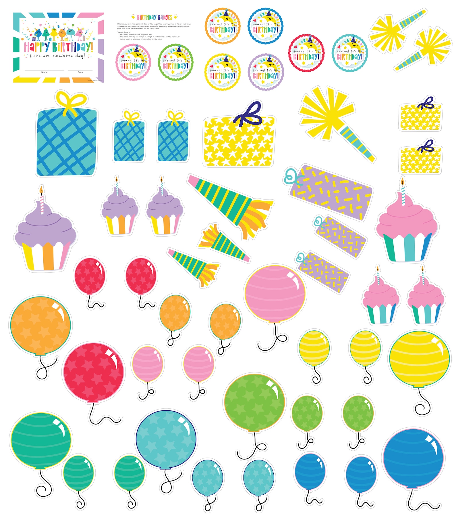 Happy Place Birthday Bulletin Board Printable Colorful - Etsy