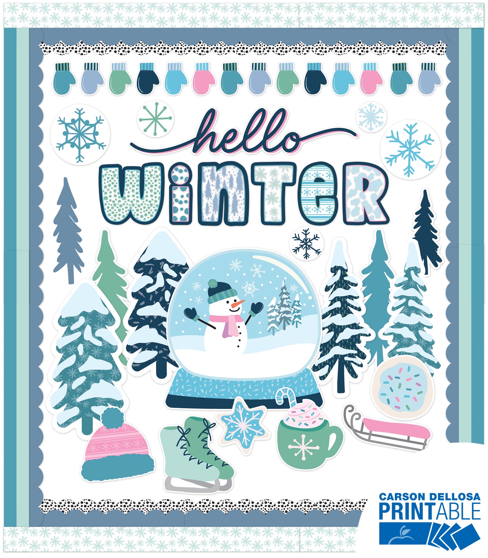 Hello Winter Printable Classroom Décor Bundle Winter - Etsy