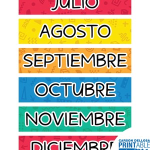 Happy Place Printable Spanish Calendar Bulletin Board Set, With Monthly ...
