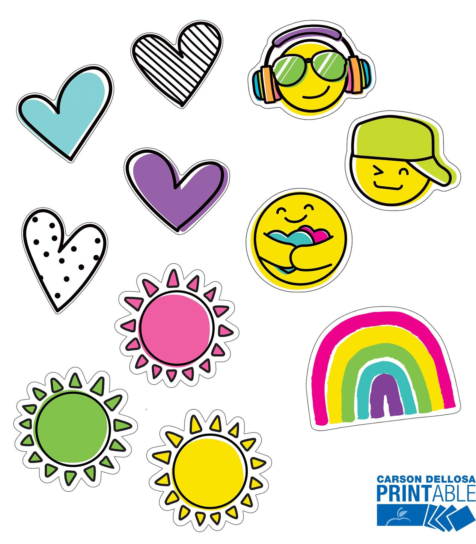 Kind Vibes Colorful Cutouts Classroom Decor Bundle, Bulletin Board ...