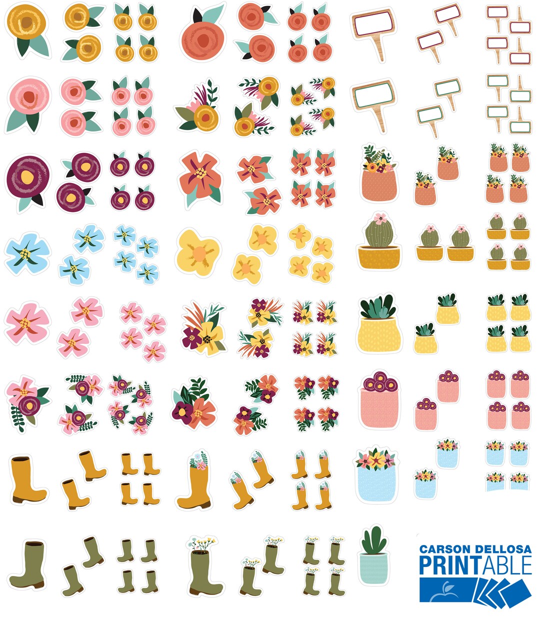 Grow Together Printable Cutouts Variety Pack, Bulletin Board Display ...