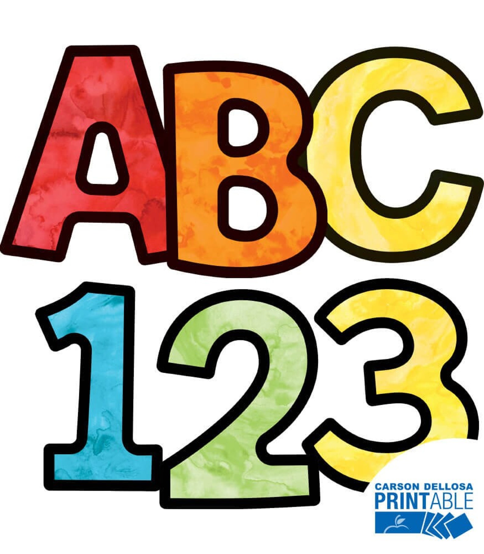 Celebrate Learning Printable Watercolor Letters, Numbers, and Symbols ...