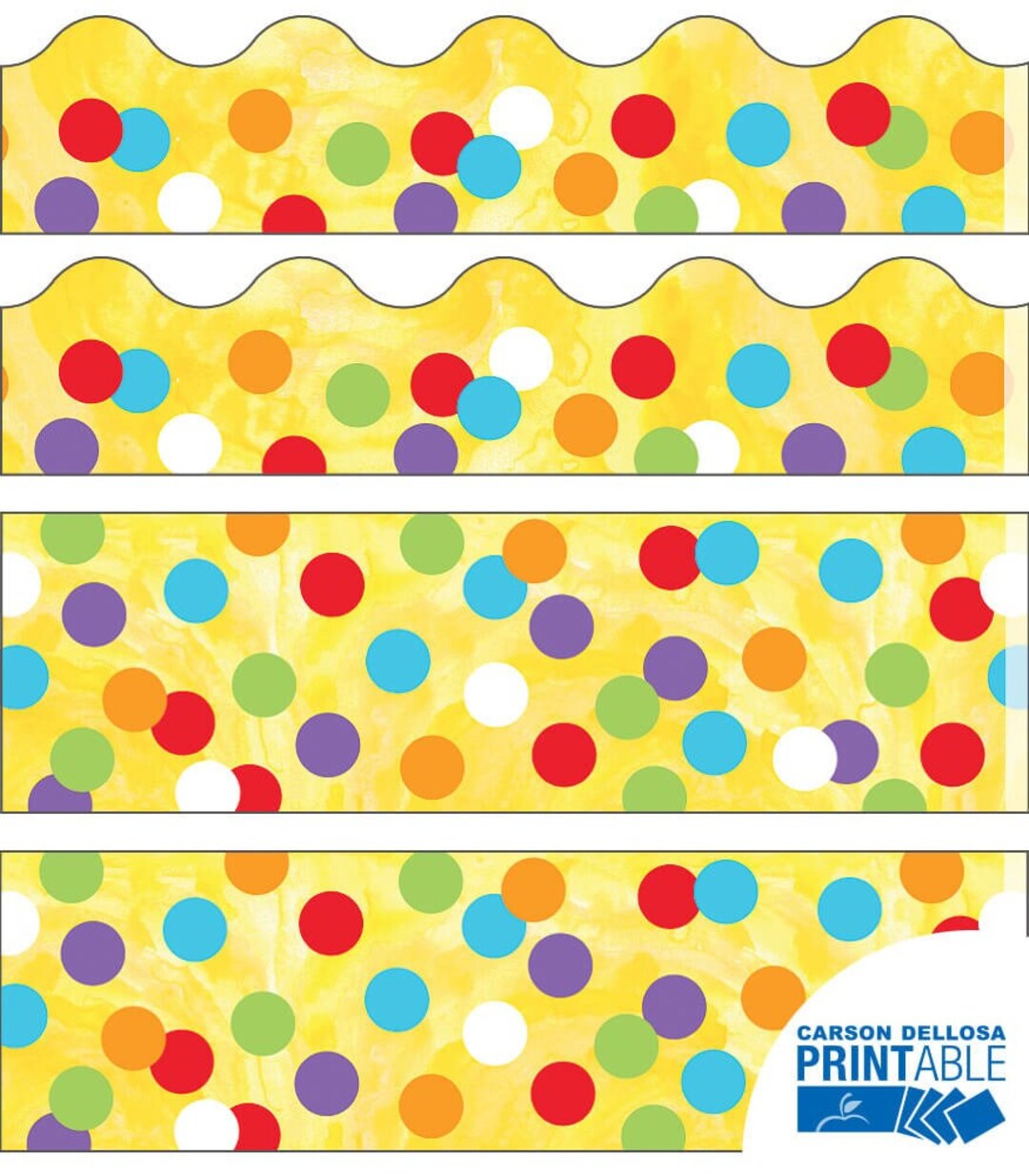 Celebrate Confetti Printable Bulletin Board Borders, Bright & Colorful ...