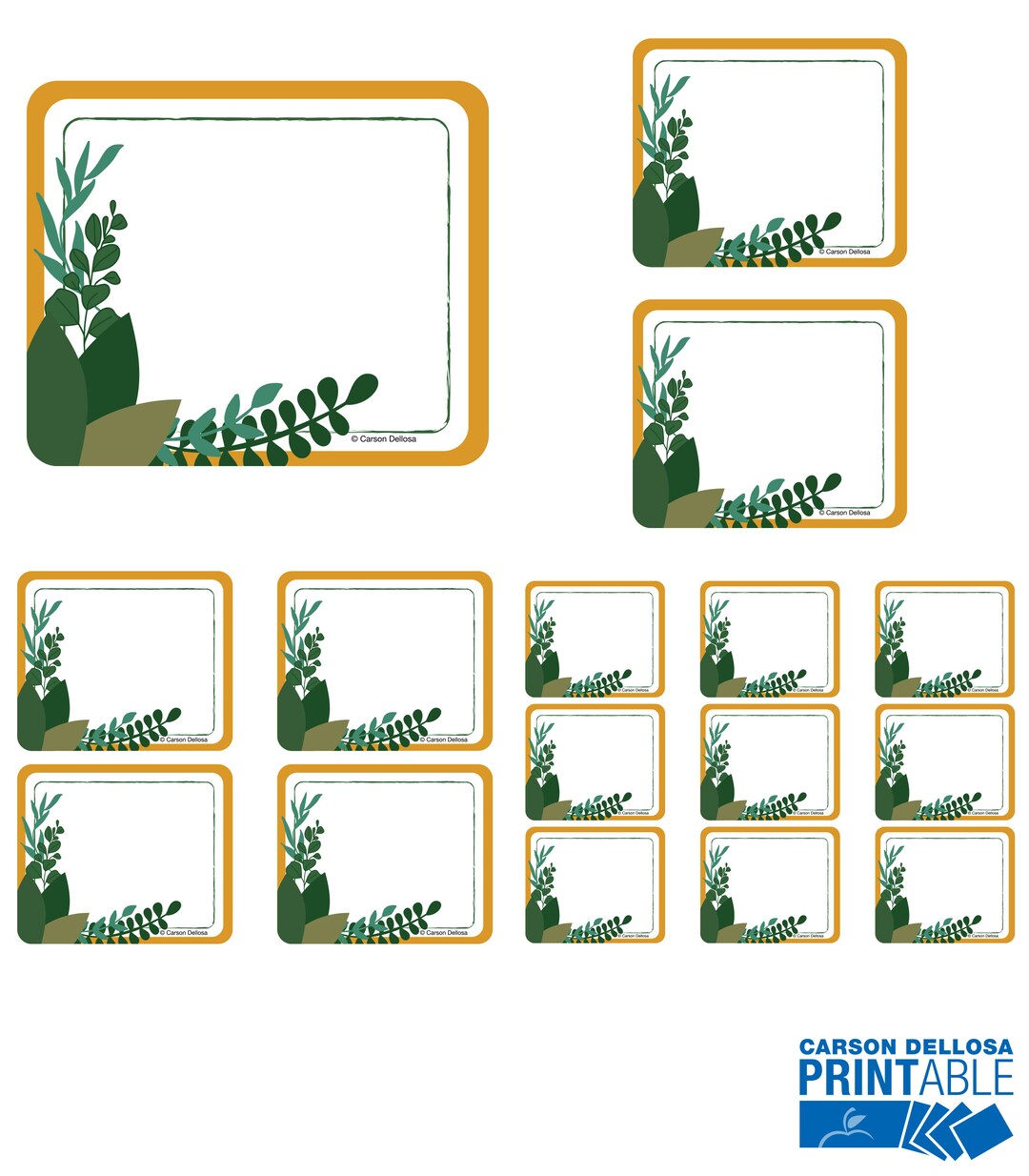 Grow Together Printable & Editable Labels and Name Tags, Student Desk ...