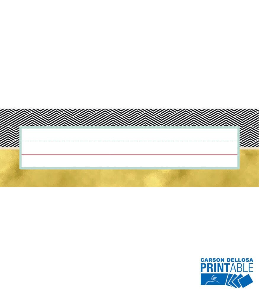 Black & Gold Printable Name Cards, Kindness, Editable Desk Nameplates ...