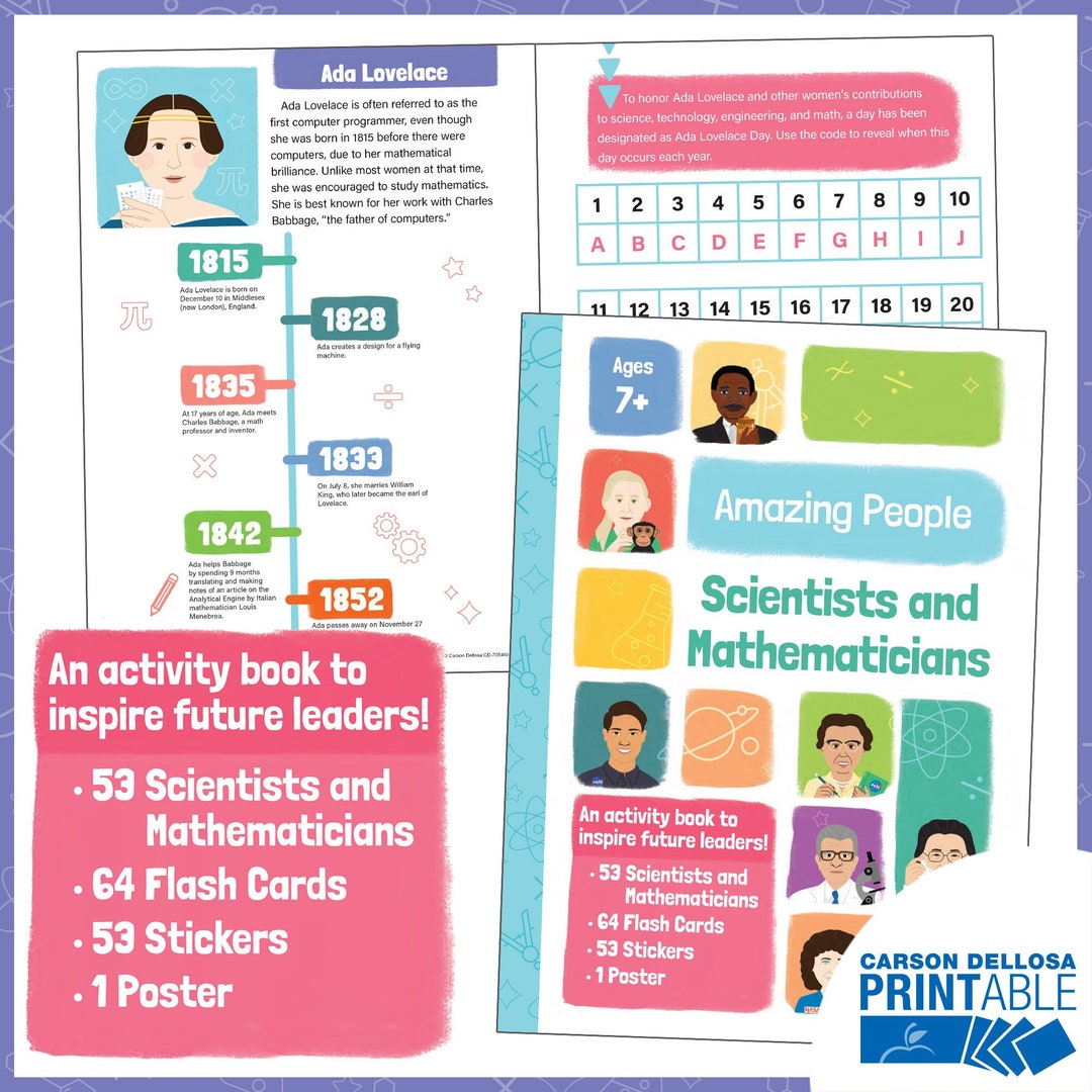 Famous Scientists & Mathematicians Printable Worksheet Bundles, Science ...