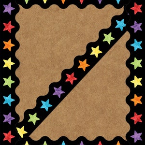 Watercolor Stars Printable Bulletin Board Borders, Bright & Colorful ...