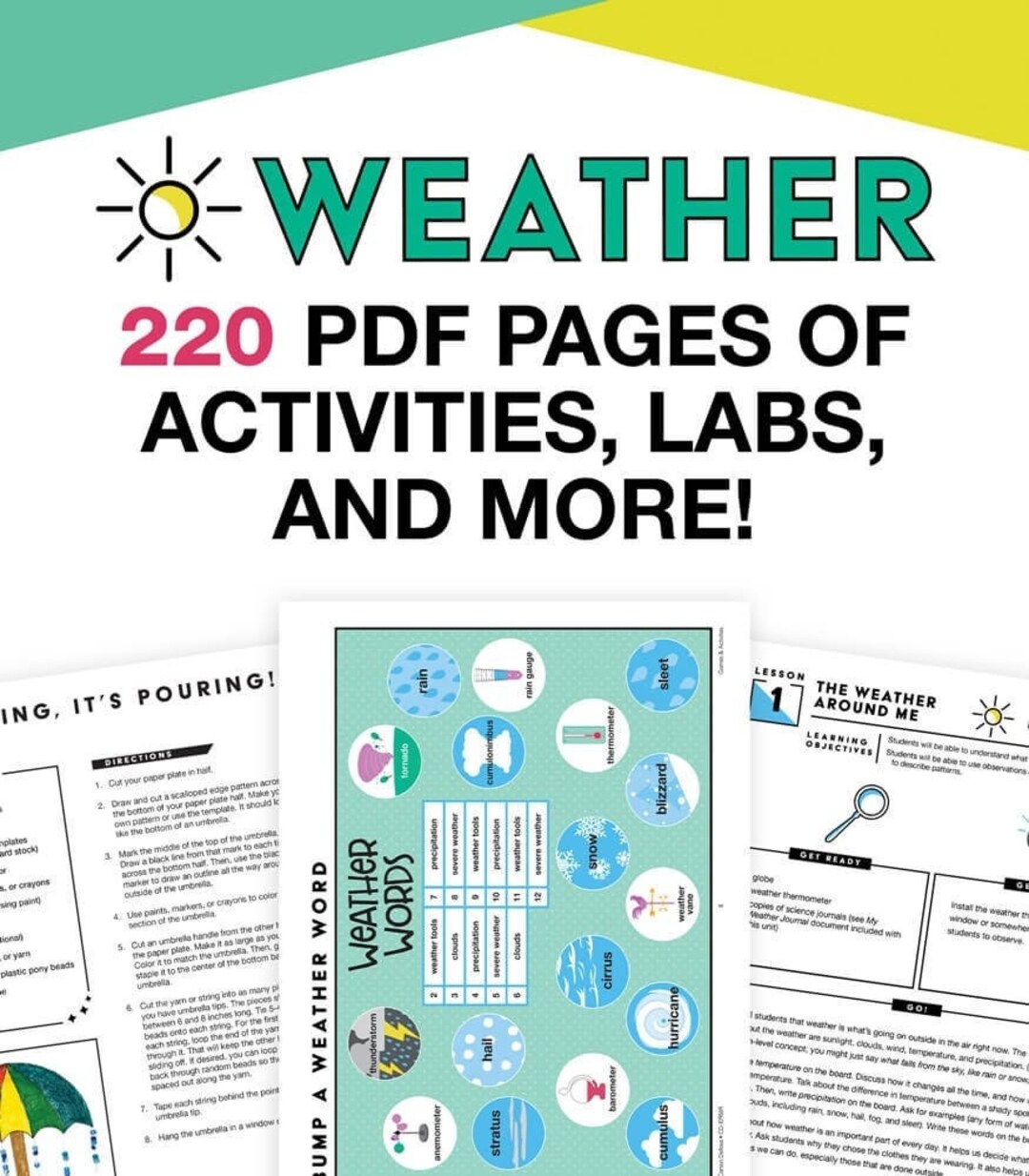 Weather Printable Science & STEM Activity Worksheet Bundle - Etsy